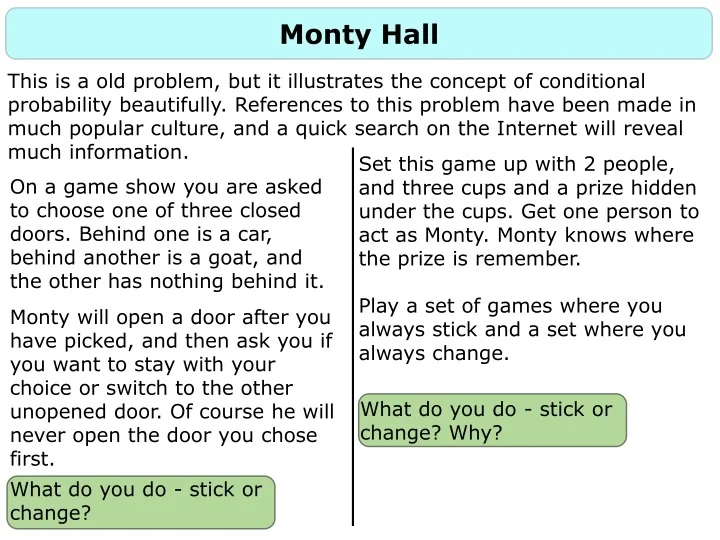 PPT - Monty Hall PowerPoint Presentation, free download - ID:9327167