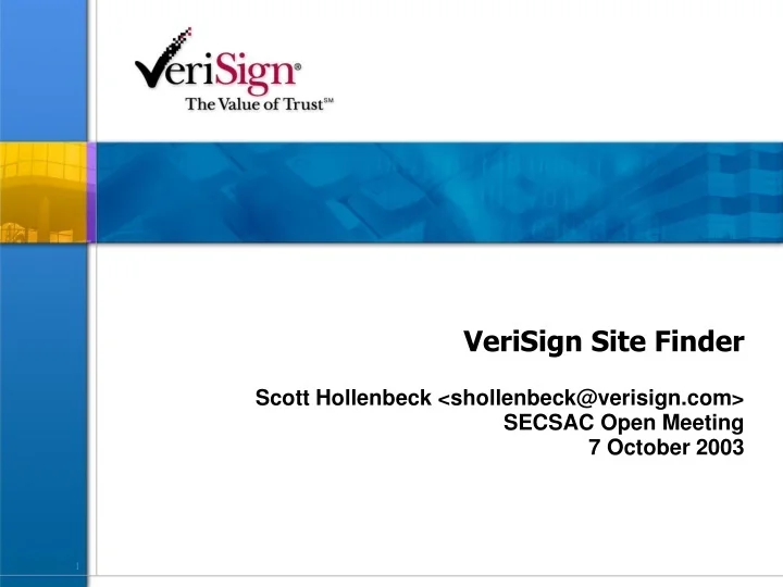 PPT - VeriSign Site Finder PowerPoint Presentation, free download - ID ...