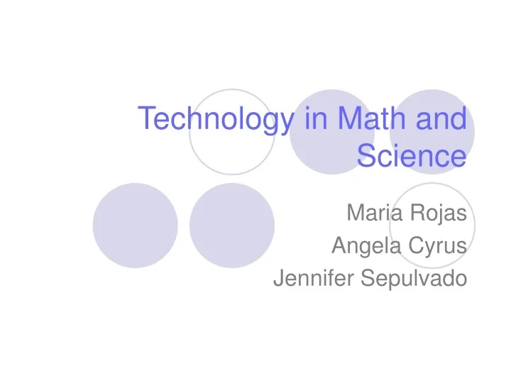 PPT - Technology in Math and Science PowerPoint Presentation, free ...