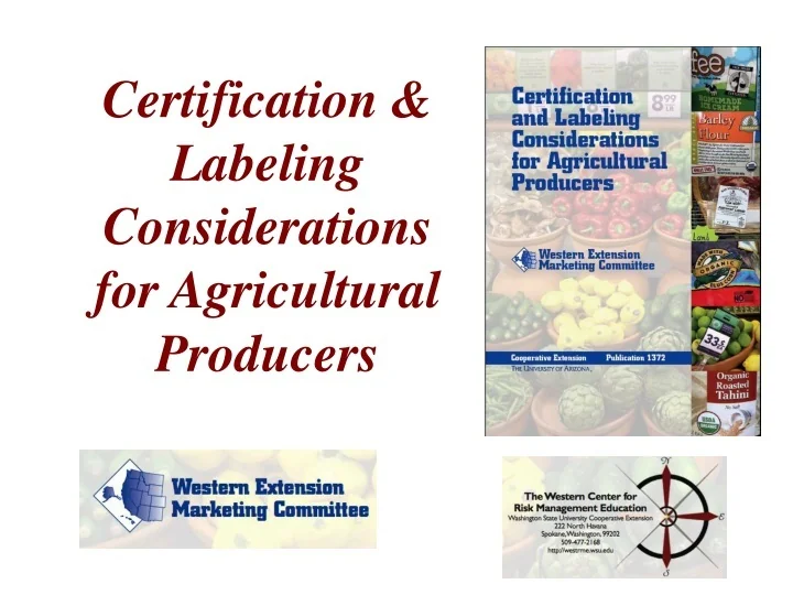PPT - Certification & Labeling Considerations for Agricultural ...