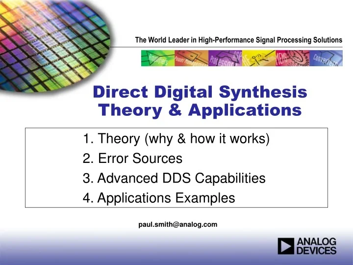 PPT - Direct Digital Synthesis Theory & Applications PowerPoint ...