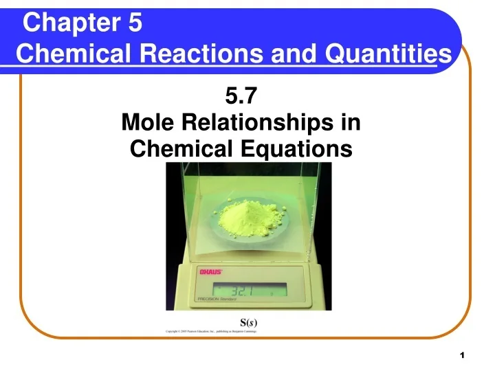 PPT - Chapter 5 Chemical Reactions and Quantities PowerPoint ...