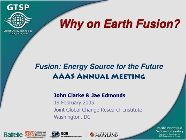 PPT - Why on Earth Fusion? PowerPoint Presentation, free download - ID ...