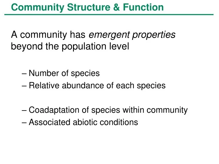 PPT - Community Structure & Function PowerPoint Presentation, free ...