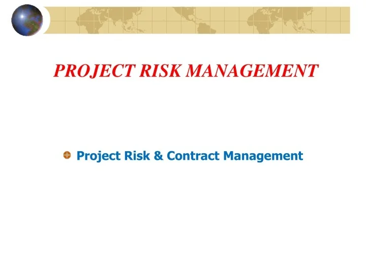 PPT - PROJECT RISK MANAGEMENT PowerPoint Presentation, free download ...