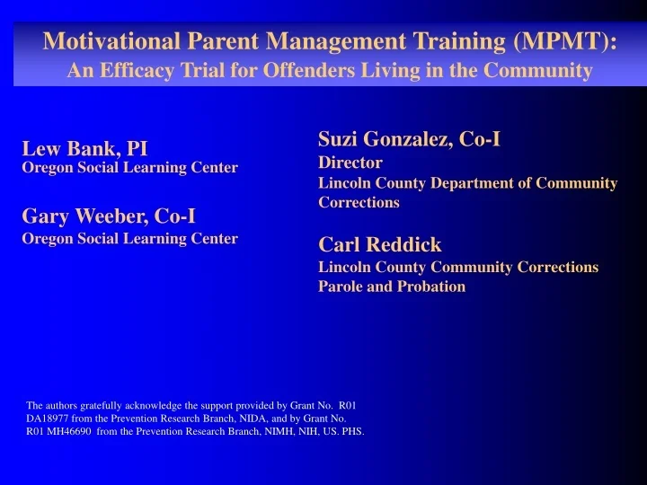 PPT - Motivational Parent Management Training (MPMT): PowerPoint ...