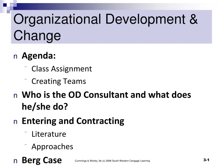 PPT - Organizational Development & Change PowerPoint Presentation, free ...