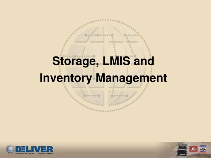 PPT - Storage, LMIS and Inventory Management PowerPoint Presentation ...