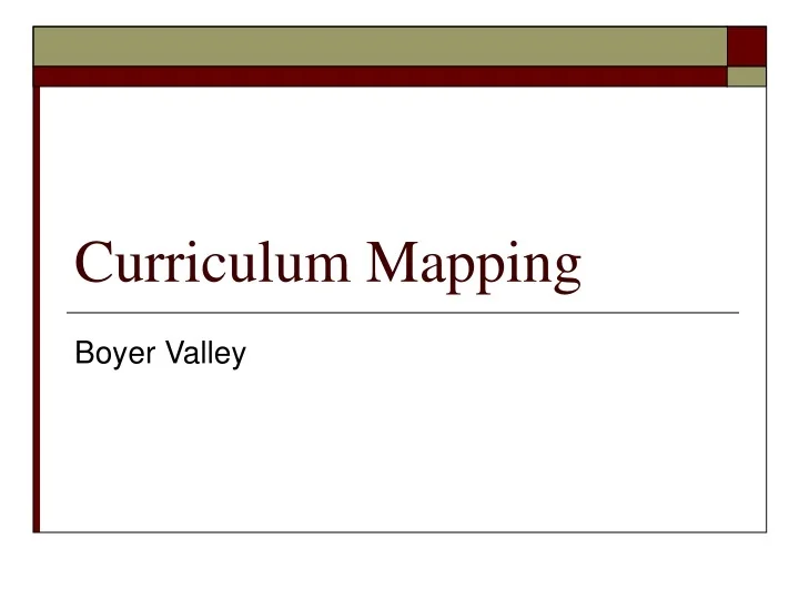PPT - Curriculum Mapping PowerPoint Presentation, free download - ID ...