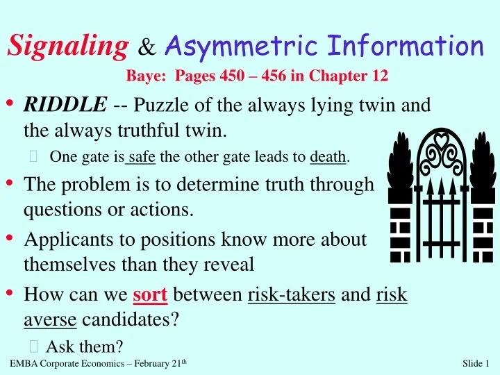 PPT - Signaling & Asymmetric Information PowerPoint Presentation, free ...