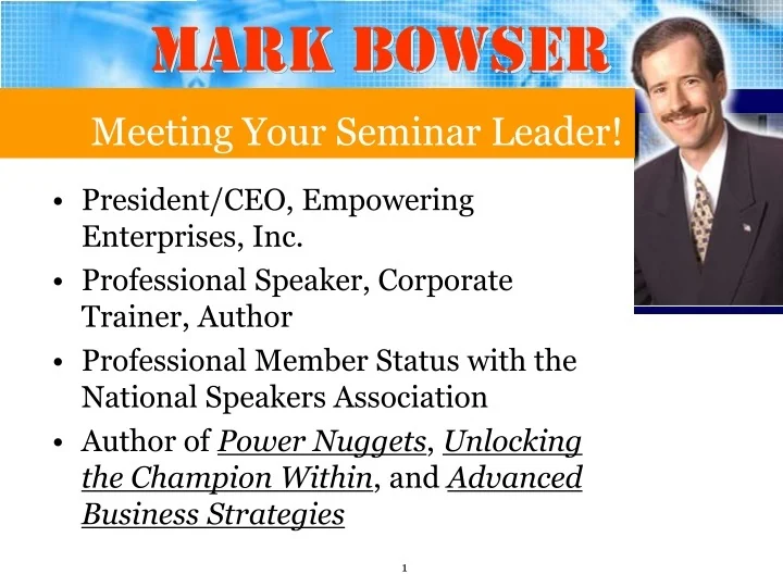PPT - Mark Bowser PowerPoint Presentation, free download - ID:9335653
