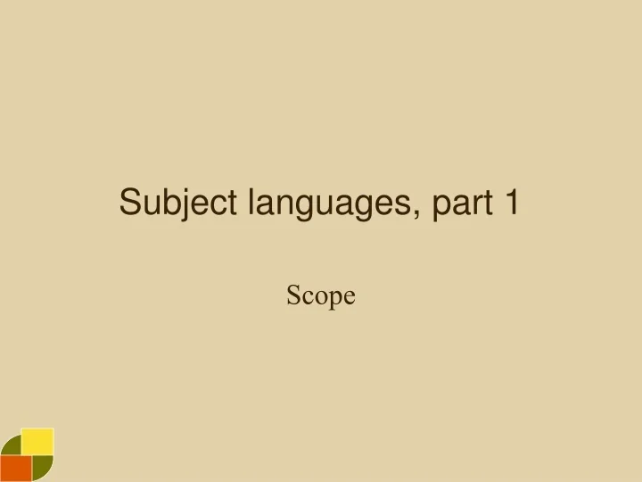 PPT - Subject languages, part 1 PowerPoint Presentation, free download ...