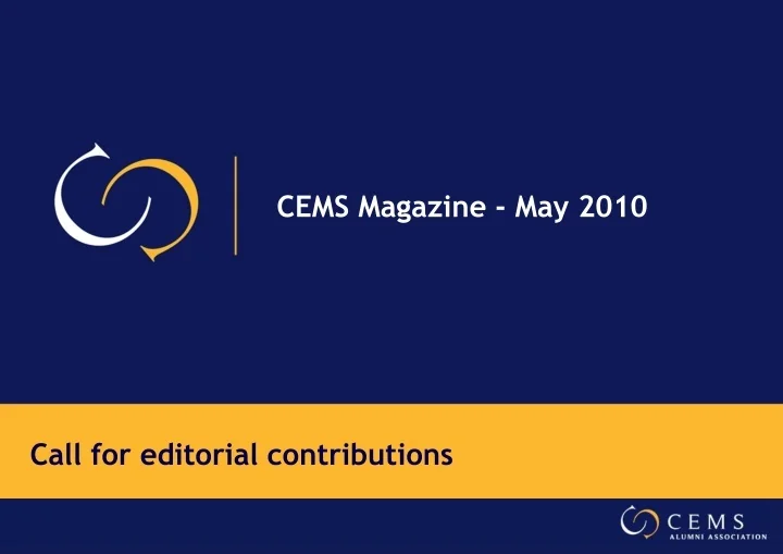 PPT - CEMS Magazine - May 2010 PowerPoint Presentation, free download ...