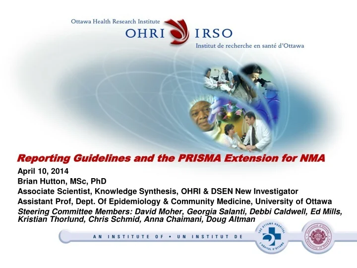 PPT - Reporting Guidelines and the PRISMA Extension for NMA PowerPoint ...