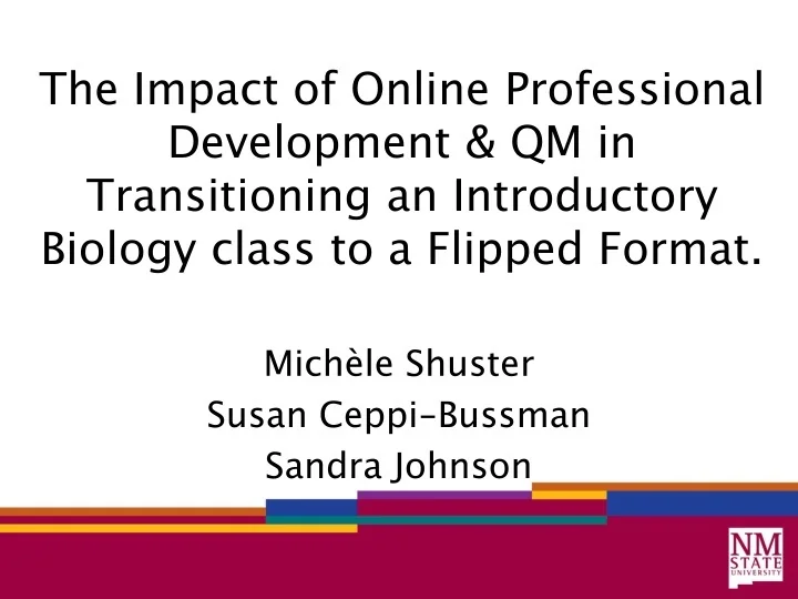 PPT - Michèle Shuster Susan Ceppi-Bussman Sandra Johnson PowerPoint ...