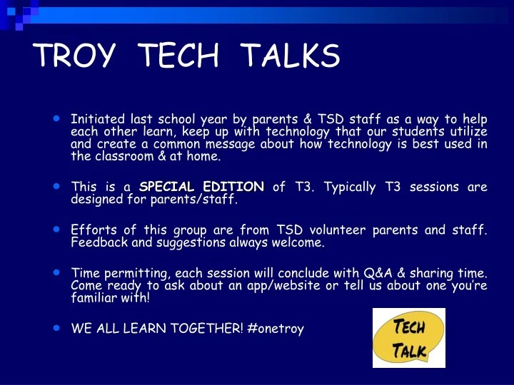PPT - TROY TECH TALKS PowerPoint Presentation, free download - ID:9338568