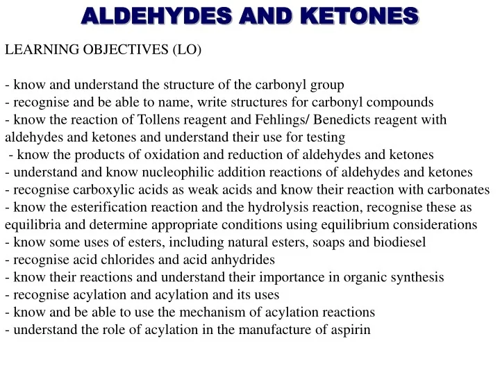PPT - ALDEHYDES AND KETONES PowerPoint Presentation, free download - ID ...