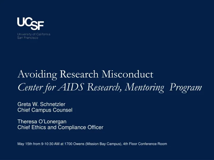 PPT - Avoiding Research Misconduct PowerPoint Presentation, free ...