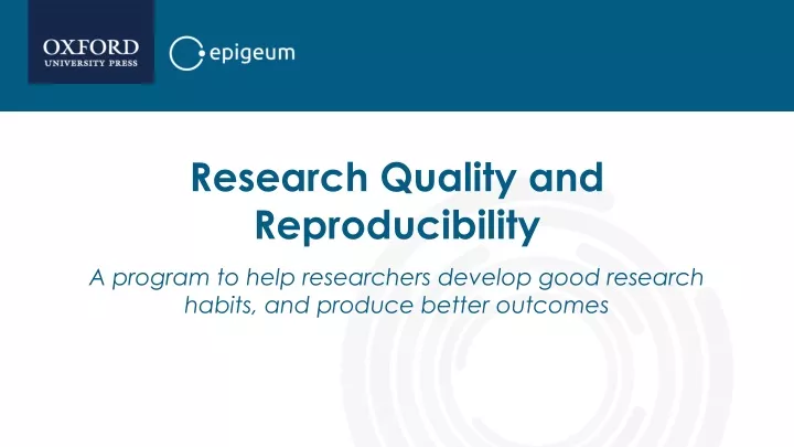 PPT - Research Quality and Reproducibility PowerPoint Presentation ... PPT - Research Quality and Reproducibility PowerPoint Presentation ...