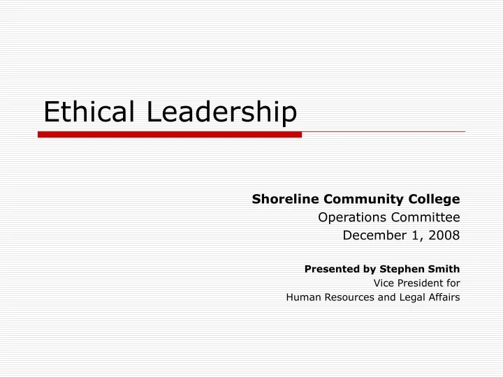 PPT - Ethical Leadership PowerPoint Presentation, free download - ID ...