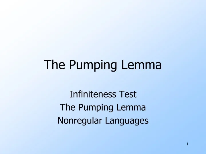 PPT - The Pumping Lemma PowerPoint Presentation, free download - ID:9343296
