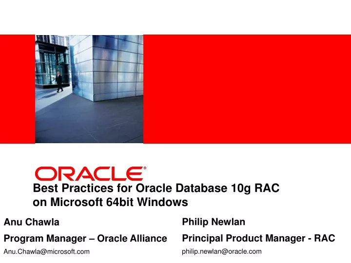 Ppt Best Practices For Oracle Database 10g Rac On Microsoft 64bit