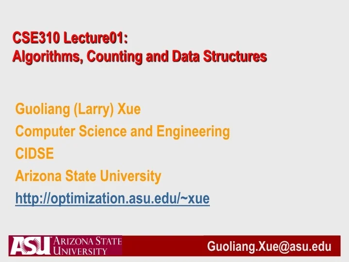 Ppt Cse310 Lecture01 Algorithms Counting And Data Structures Powerpoint Presentation Id