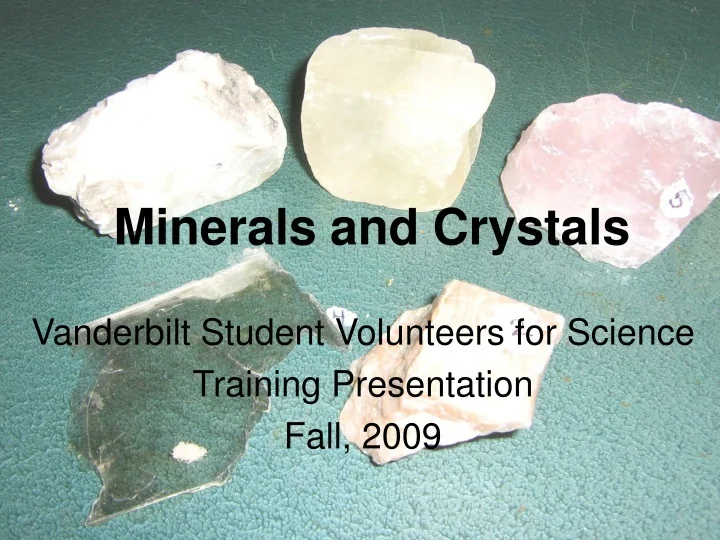 PPT - Minerals and Crystals PowerPoint Presentation, free download - ID ...
