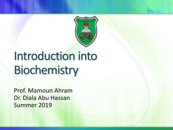 PPT - Introduction into Biochemistry PowerPoint Presentation, free ...