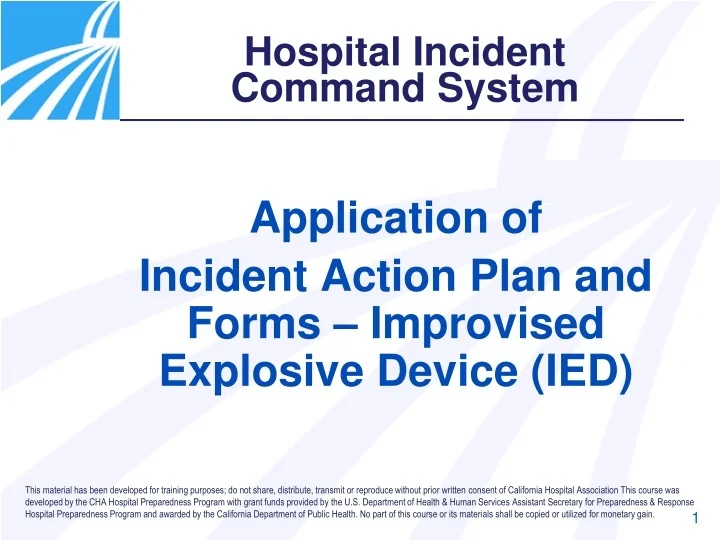 PPT - Application of Incident Action Plan and Forms – Improvised ...