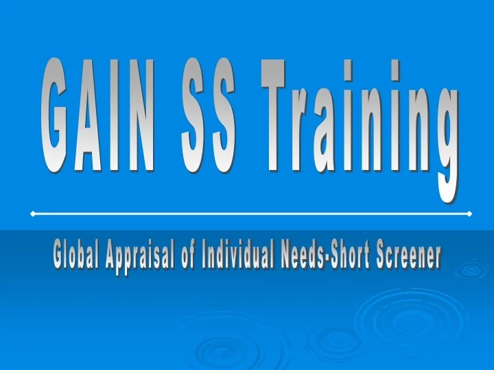 PPT - Global Appraisal of Individual Needs-Short Screener PowerPoint ...