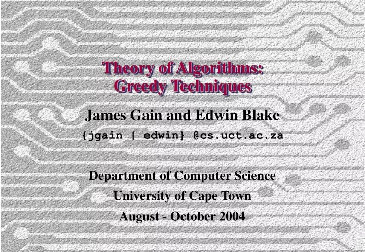 Ppt Theory Of Algorithms Greedy Techniques Powerpoint Presentation Free Download Id9349111