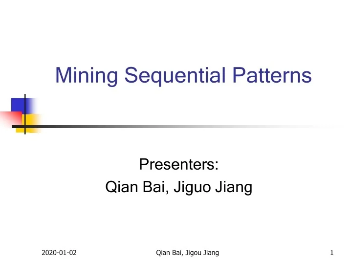PPT - Mining Sequential Patterns PowerPoint Presentation, free download ...