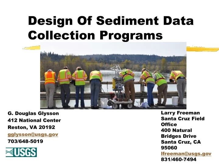 PPT - Design Of Sediment Data Collection Programs PowerPoint ...