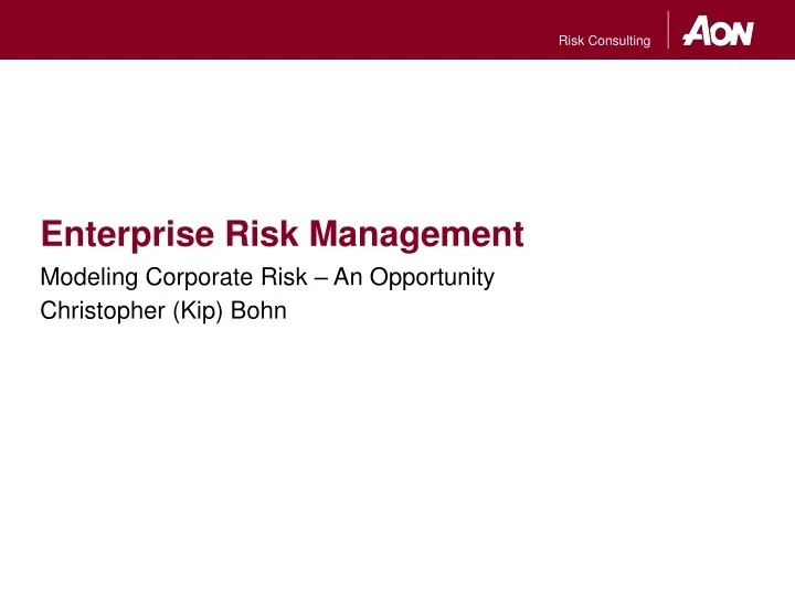 PPT - Enterprise Risk Management PowerPoint Presentation, free download ...