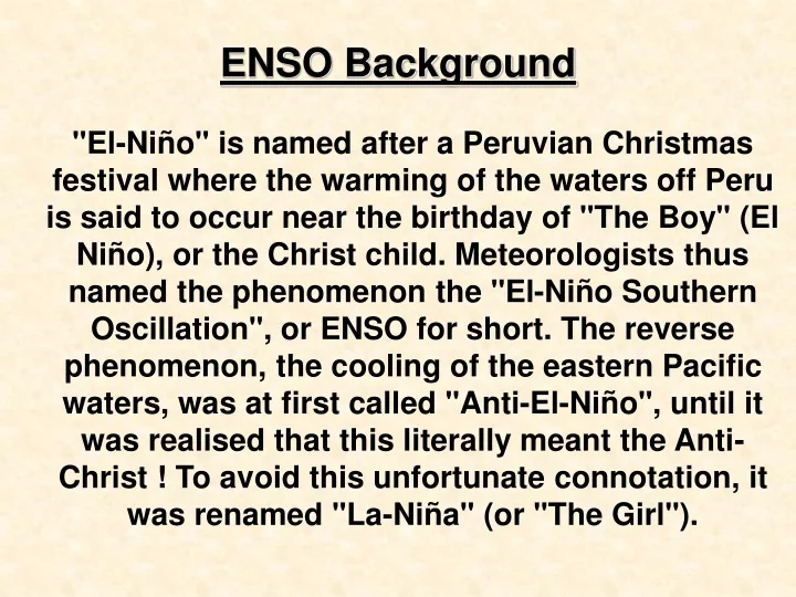 PPT - ENSO Background PowerPoint Presentation, free download - ID:9350563