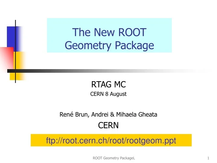 PPT - The New ROOT Geometry Package PowerPoint Presentation, free ...