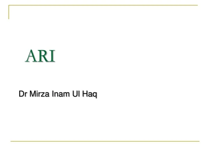 PPT - ARI PowerPoint Presentation, free download - ID:9351582