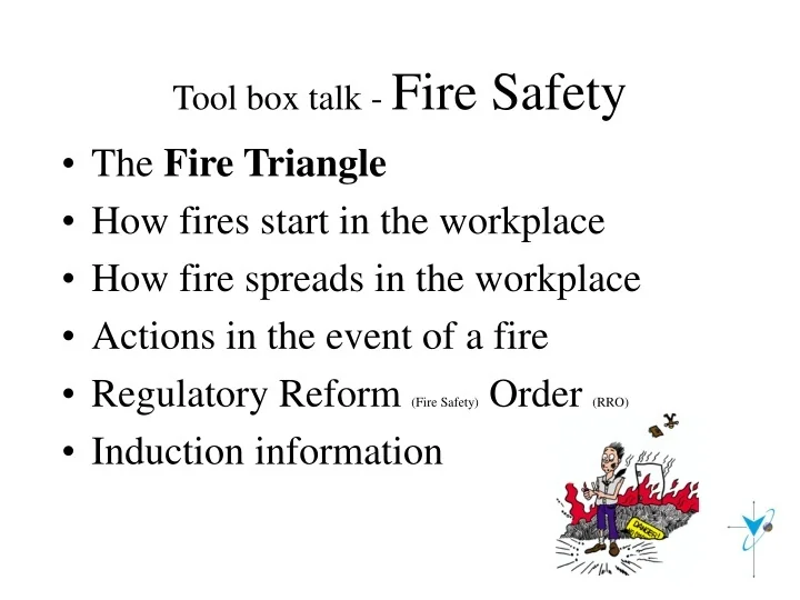 PPT - Tool box talk - Fire Safety PowerPoint Presentation, free ...