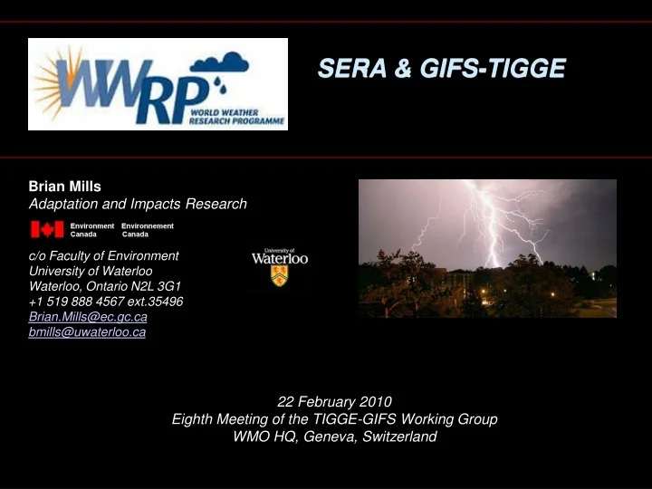 PPT - SERA & GIFS-TIGGE PowerPoint Presentation, free download - ID:9352816