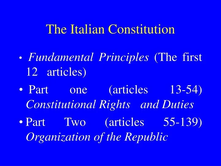 PPT - The Italian Constitution PowerPoint Presentation, free download ...