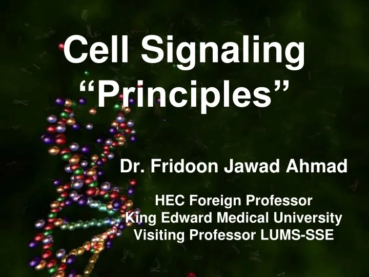 PPT - Cell Signaling “Principles” PowerPoint Presentation, free ...