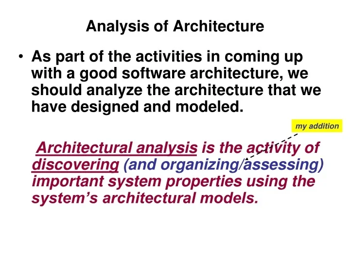 PPT - Analysis of Architecture PowerPoint Presentation, free download ...