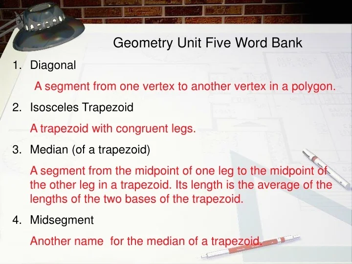 PPT - Geometry Unit Five Word Bank Diagonal PowerPoint Presentation ...