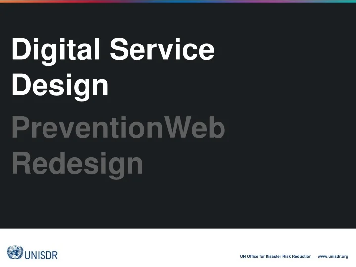 PPT - Digital Service Design PreventionWeb Redesign PowerPoint ...