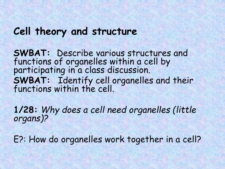 PPT - Cell theory and structure PowerPoint Presentation, free download ...