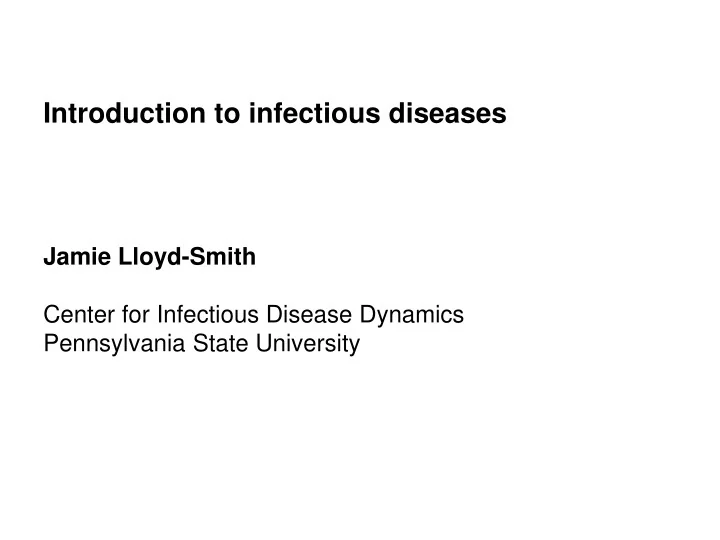 PPT - Introduction to infectious diseases PowerPoint Presentation, free ...