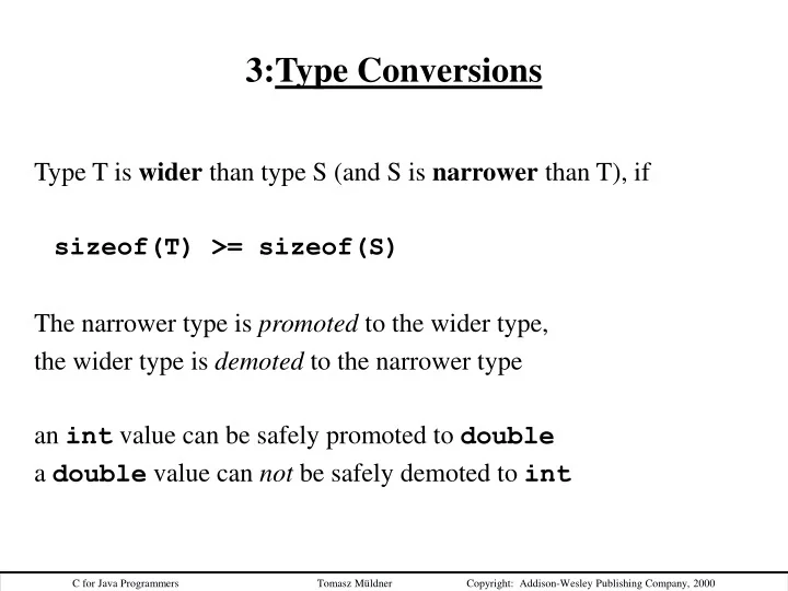 PPT - 3: Type Conversions PowerPoint Presentation, free download - ID ...