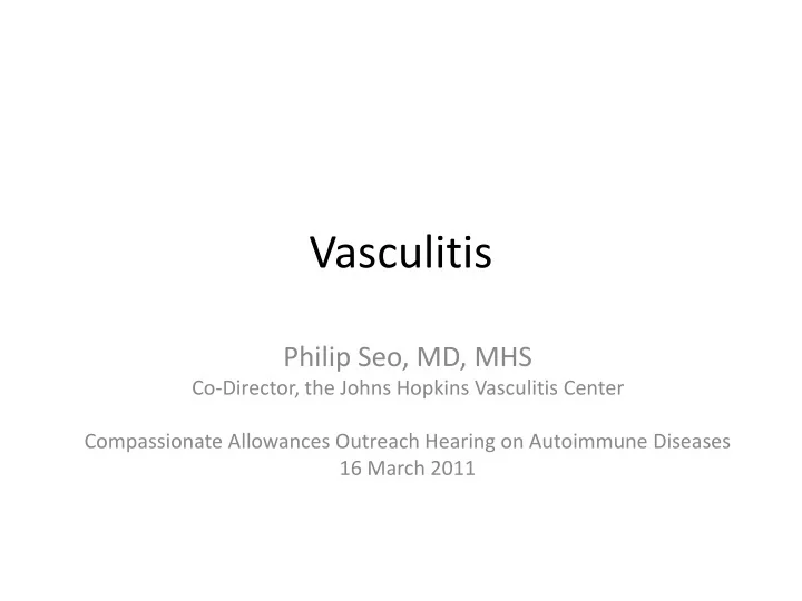 Ppt Vasculitis Powerpoint Presentation Free Download Id 9363199
