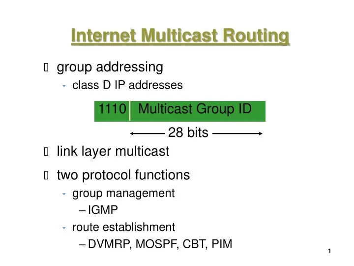 PPT - Internet Multicast Routing PowerPoint Presentation, free download ...